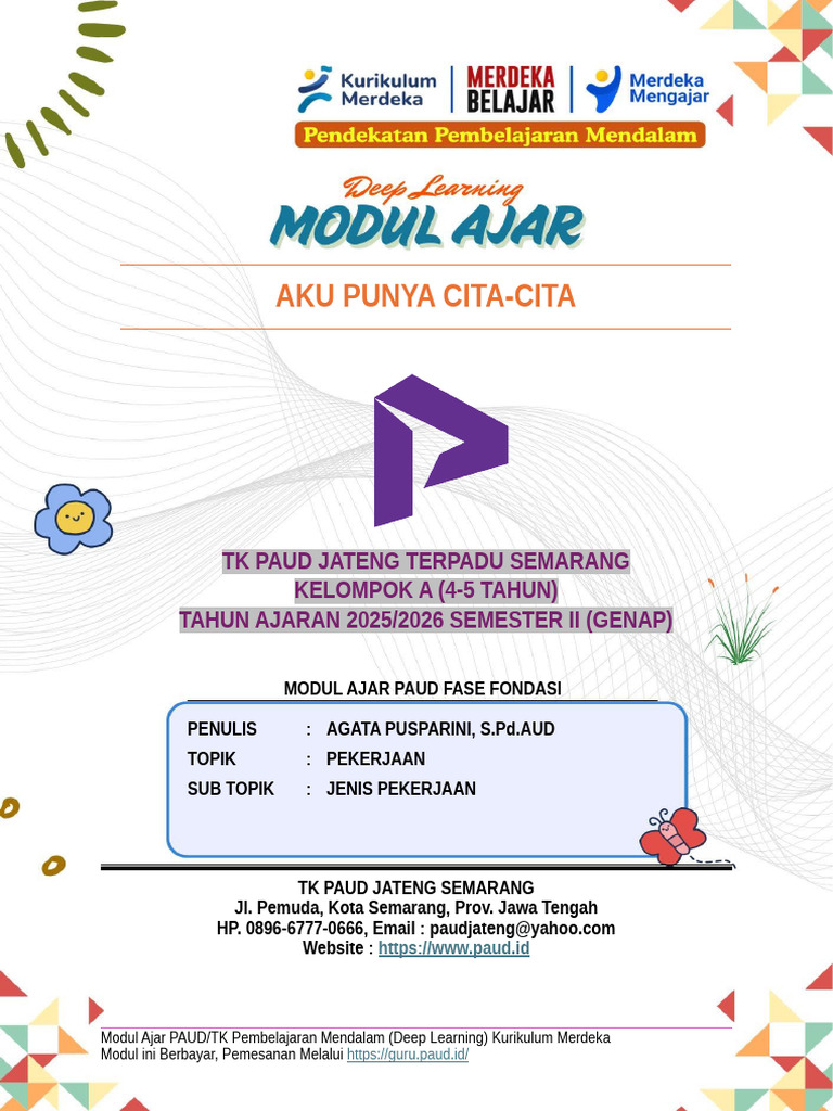 Modul PAUD: Cita-Cita dan Pekerjaan | PDF