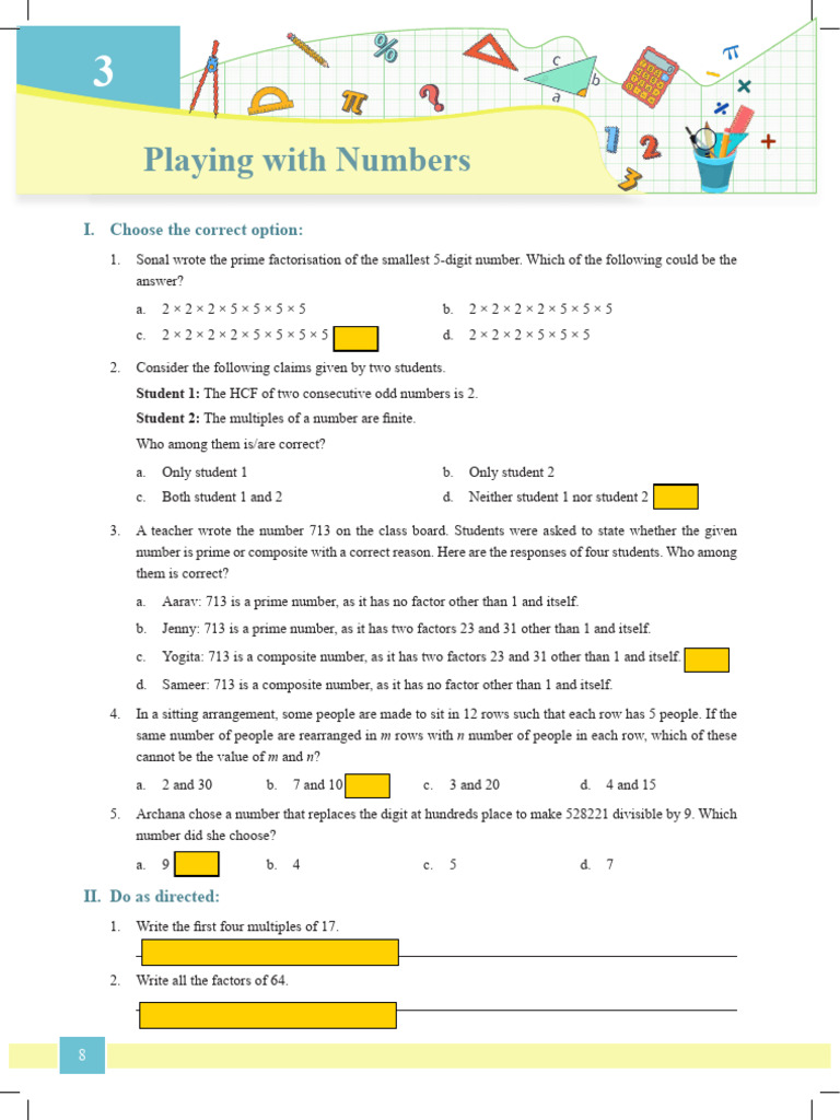 As WB CB VI Math Playing With Numbers | PDF | Numbers | Number Theory