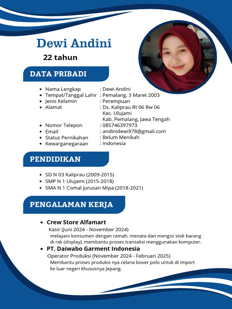 CV Dewi Andini | PDF