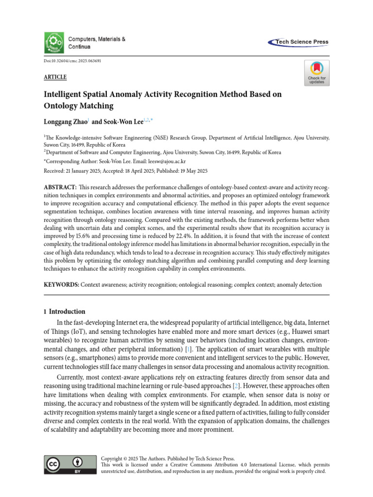 Intelligent Spatial Anomaly Activity Recognition M | PDF | Ontology ...