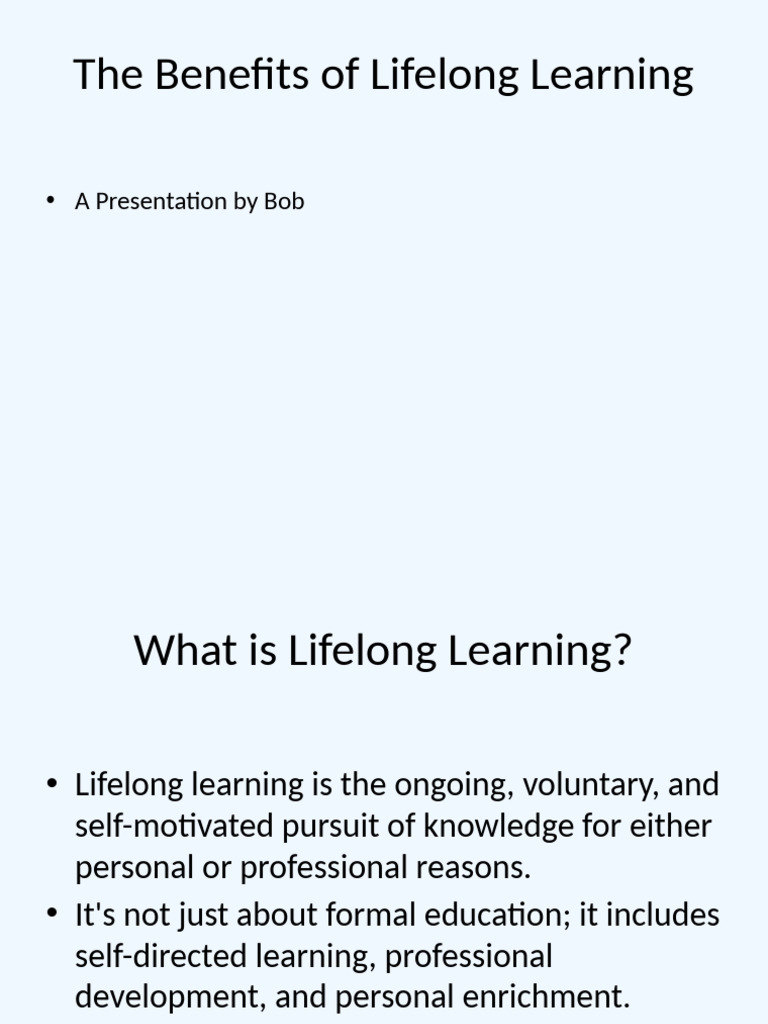 Benefits of Lifelong Learning Explained | PDF | Learning | Lifelong ...