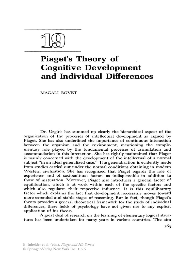 Piaget's Cognitive Development Insights | PDF | Cognitive Development ...