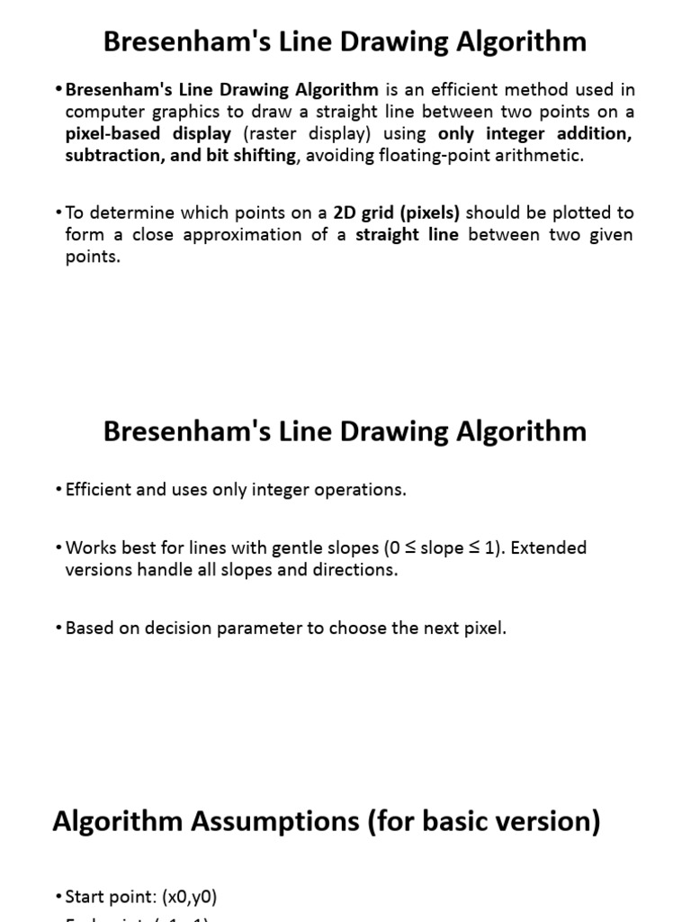 Bresenham-S Line Drawing Algorithm | PDF