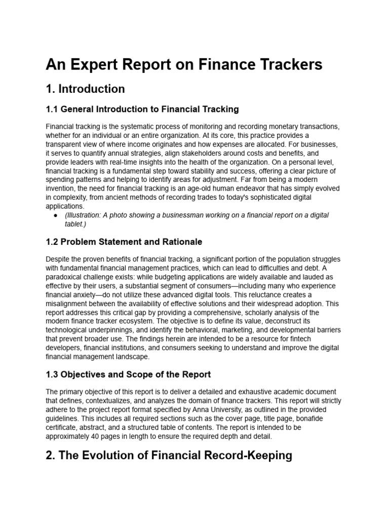An Expert Report On Finance Trackers | PDF | Intelligence (AI ...