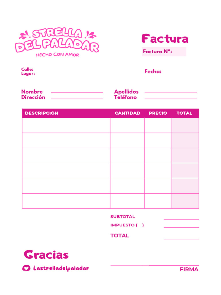 Factura Strella Del Paladar | PDF