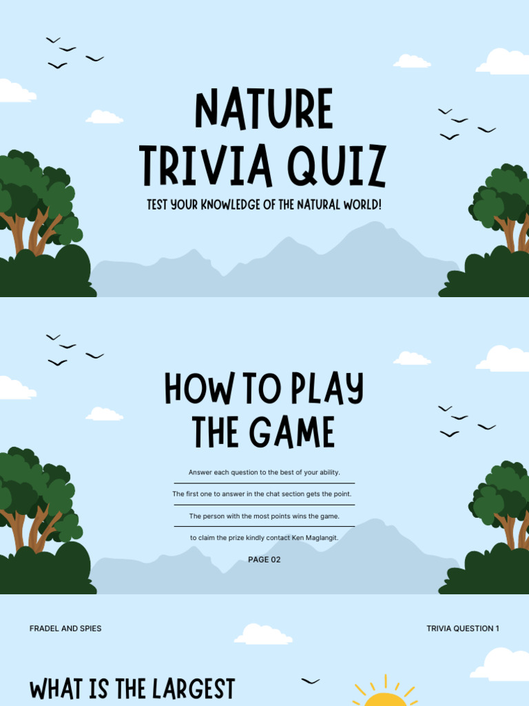 Blue Illustrative Nature Trivia Quiz Presentation | PDF | Rainforest ...