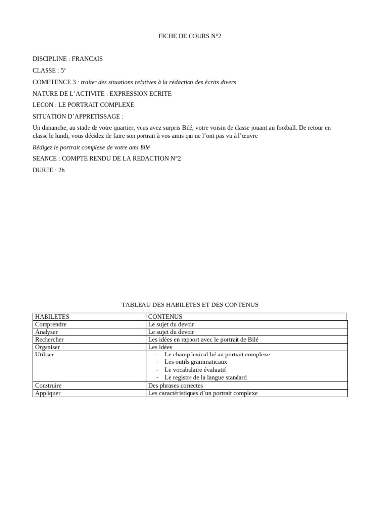 Compte rendu de rédaction n°2 | PDF | Phrase | Accent