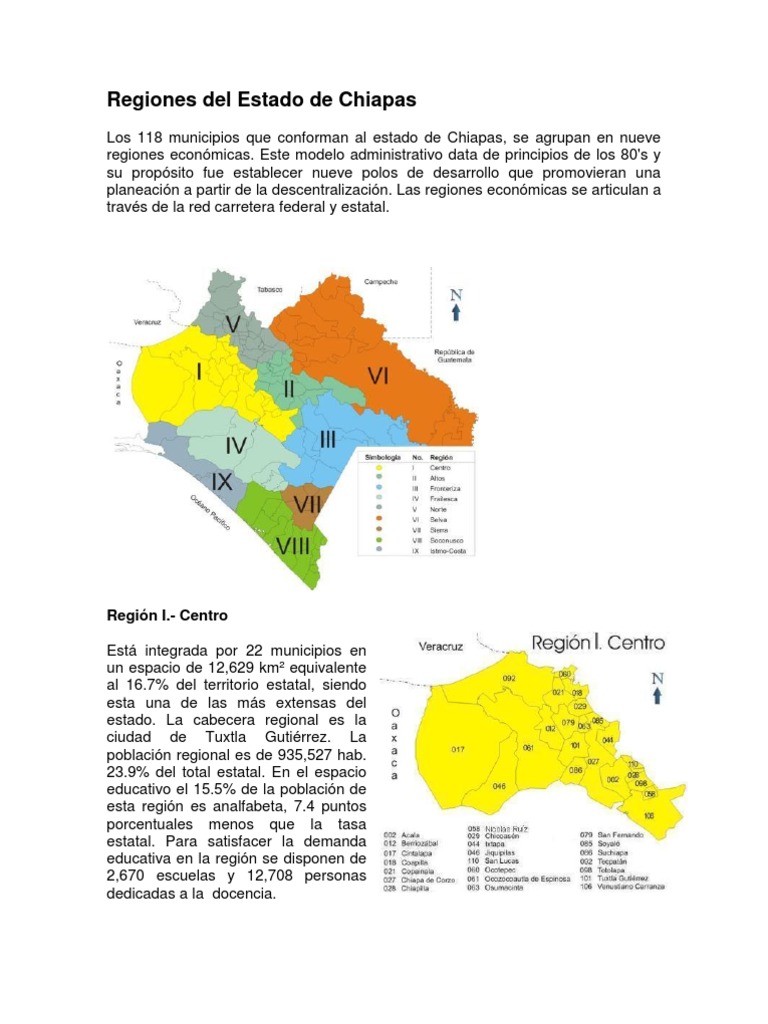 Regiones Del Estado de Chiapas | PDF