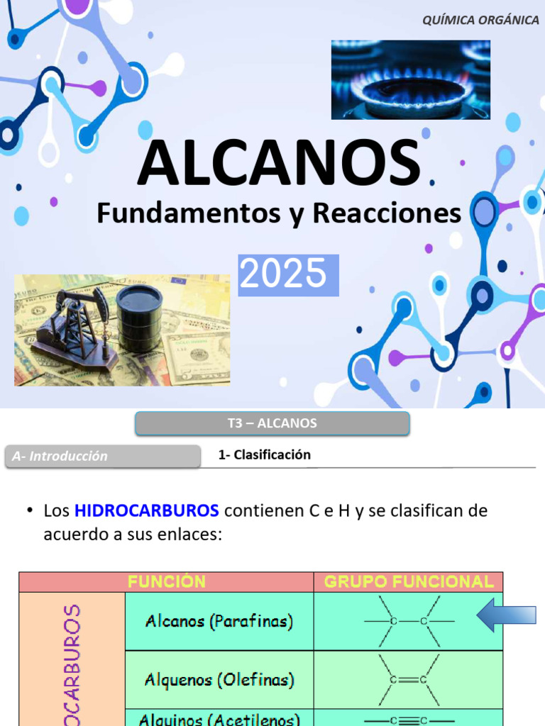 CLASE 5-2025-2C - Alcanos - Fundamentos y Reacciones | PDF | Alcano | Hidrocarburos