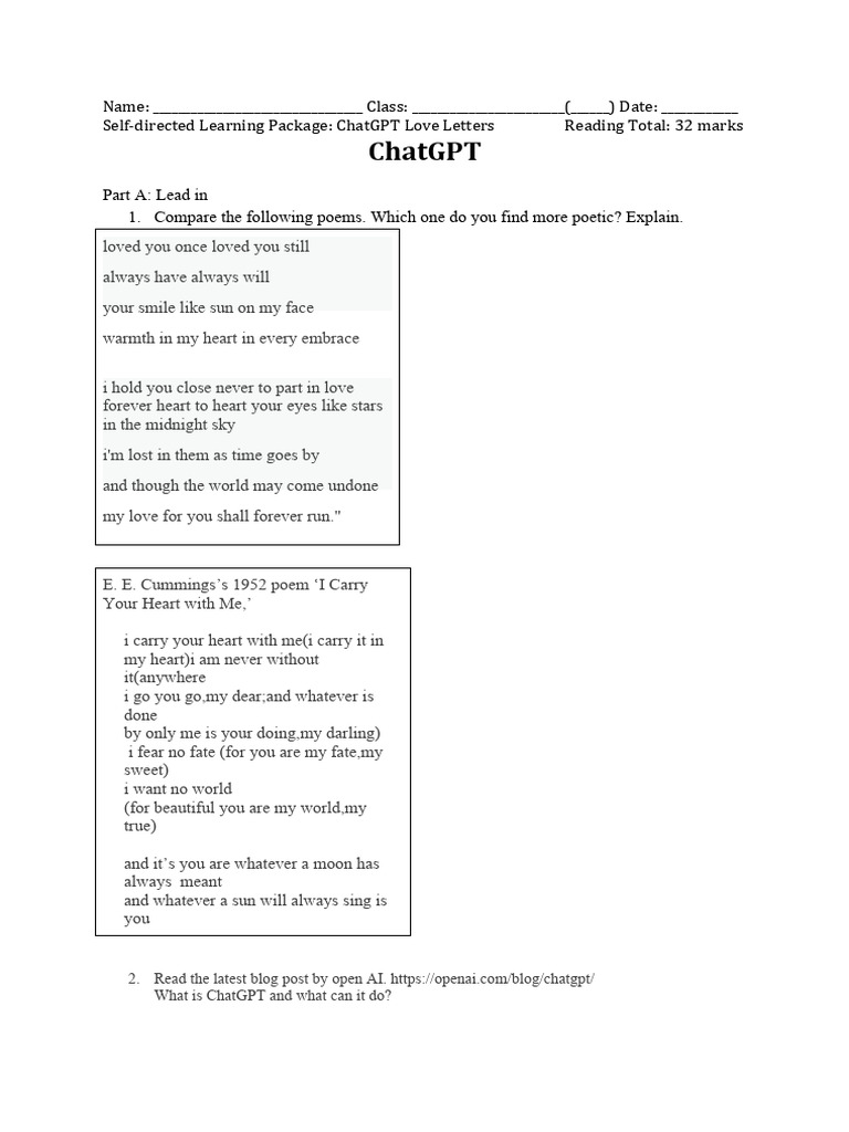 ChatGPT Love Letters - S | PDF | Intelligence | Cognitive Science