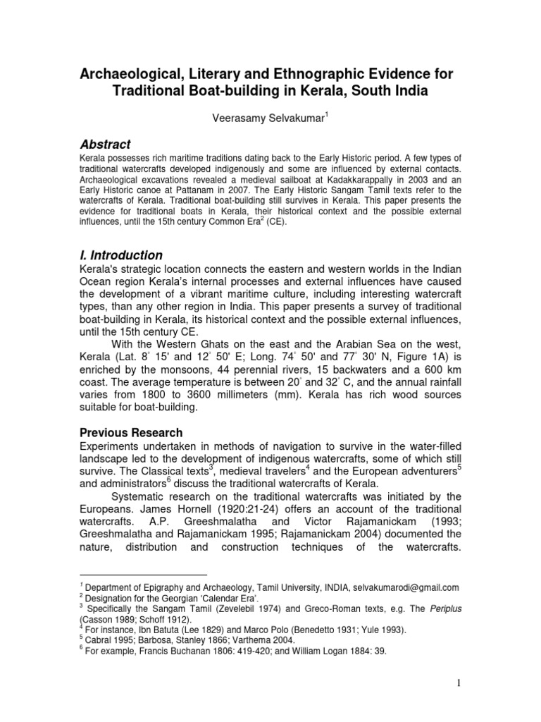 Traditional Boat-Building in Kerala | PDF | Kerala | Trade
