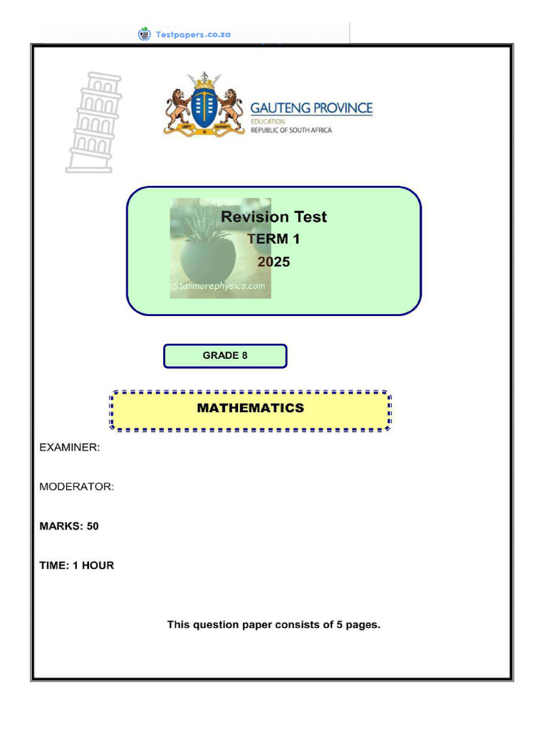 Grade 8 Term 3 Past Papers | PDF