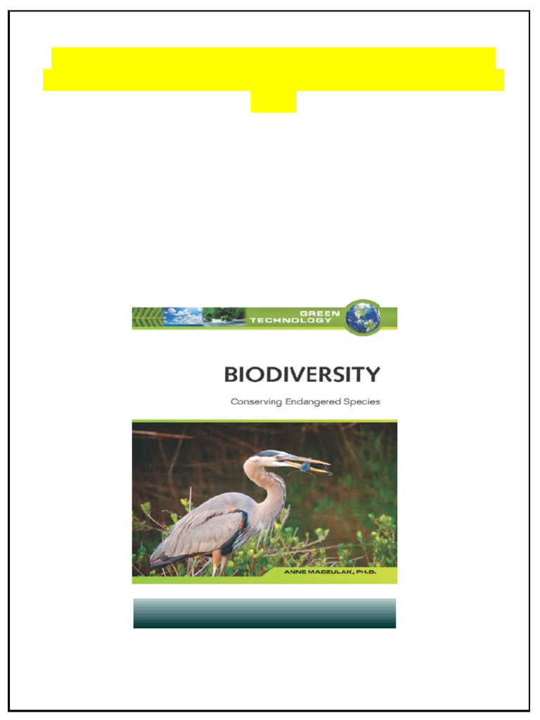 Biodiversity Conserving Endangered Species Green Technology 1st Edition ...