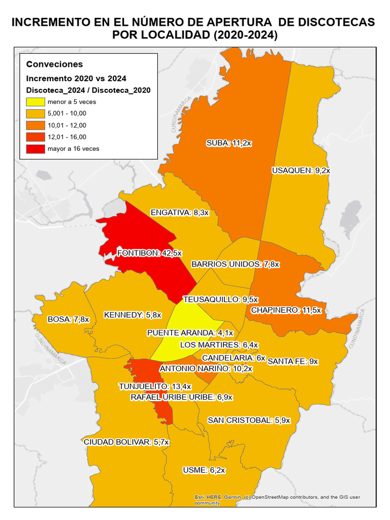 Incremento de Discotecas por Localidad 2020-2024 | PDF