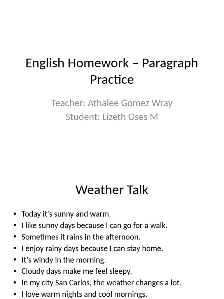 English Homework Week4 Presentation | PDF