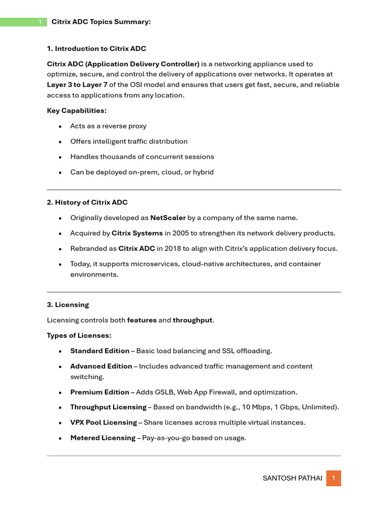Citrix ADC: High Availability & Load Balancing | PDF | Load Balancing ...