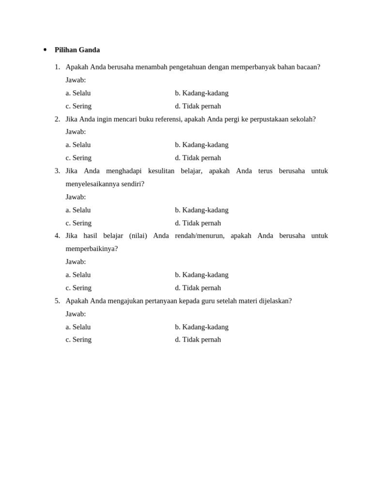 Pilihan Ganda | PDF