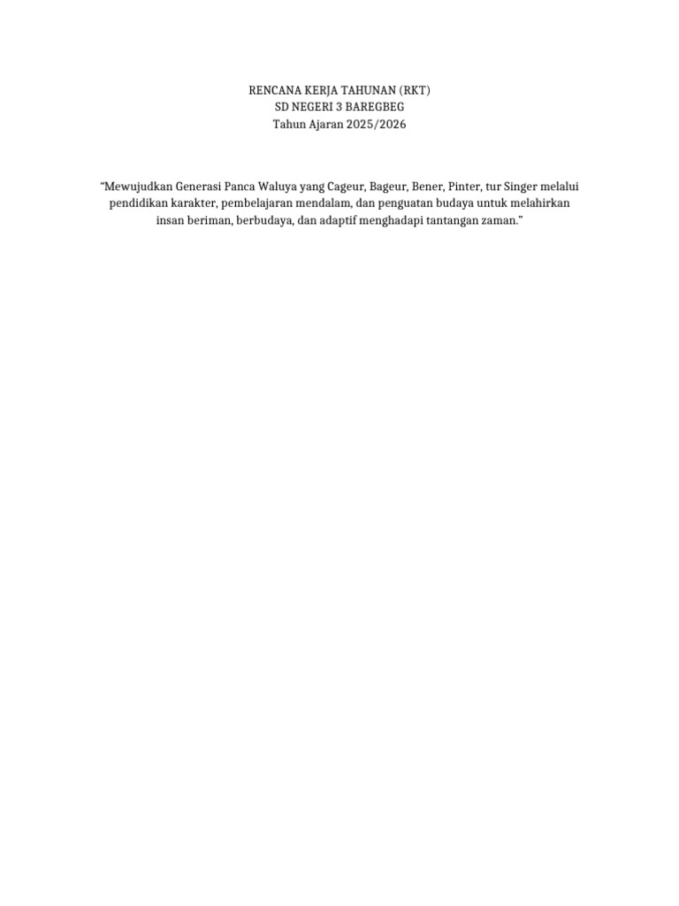 RKT SD Negeri 3 Baregbeg 2025/2026 | PDF