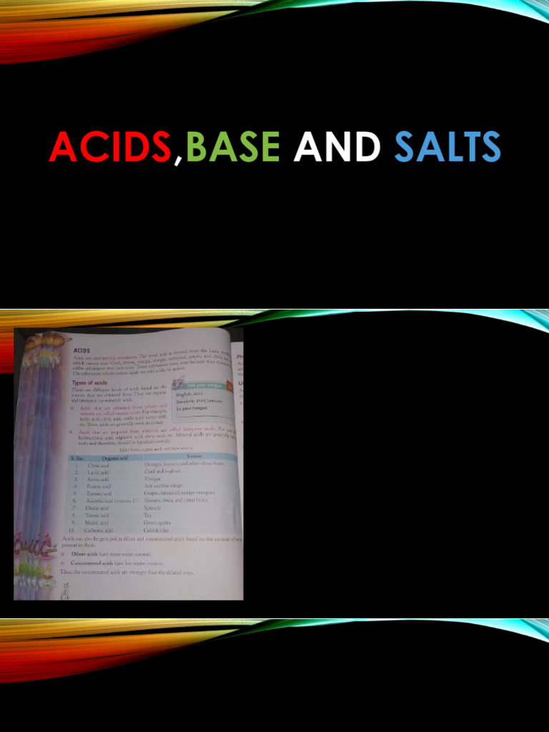 Acids, Base and Salts | PDF