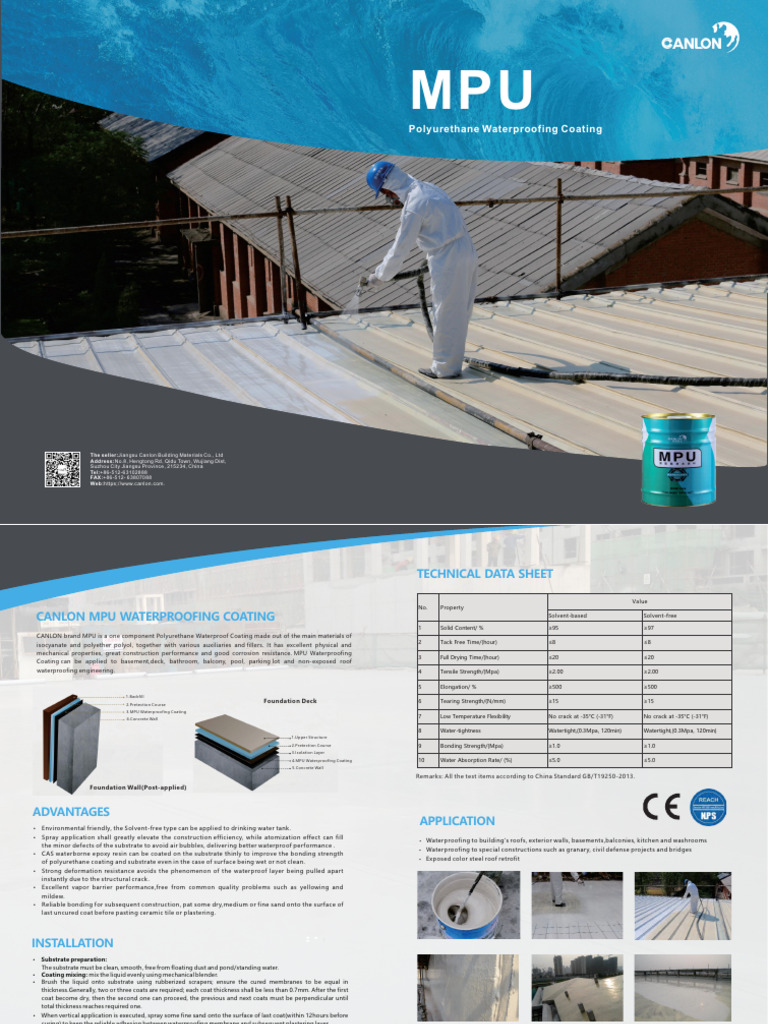 聚氨酯防水涂料检测报告（英文中国产）Mpu | PDF | Coating | Roof