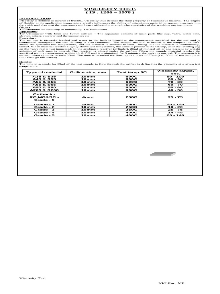 Viscosity Test | PDF