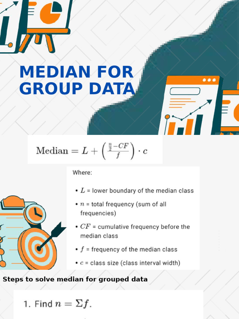 Median Calculation for Grouped Data | PDF