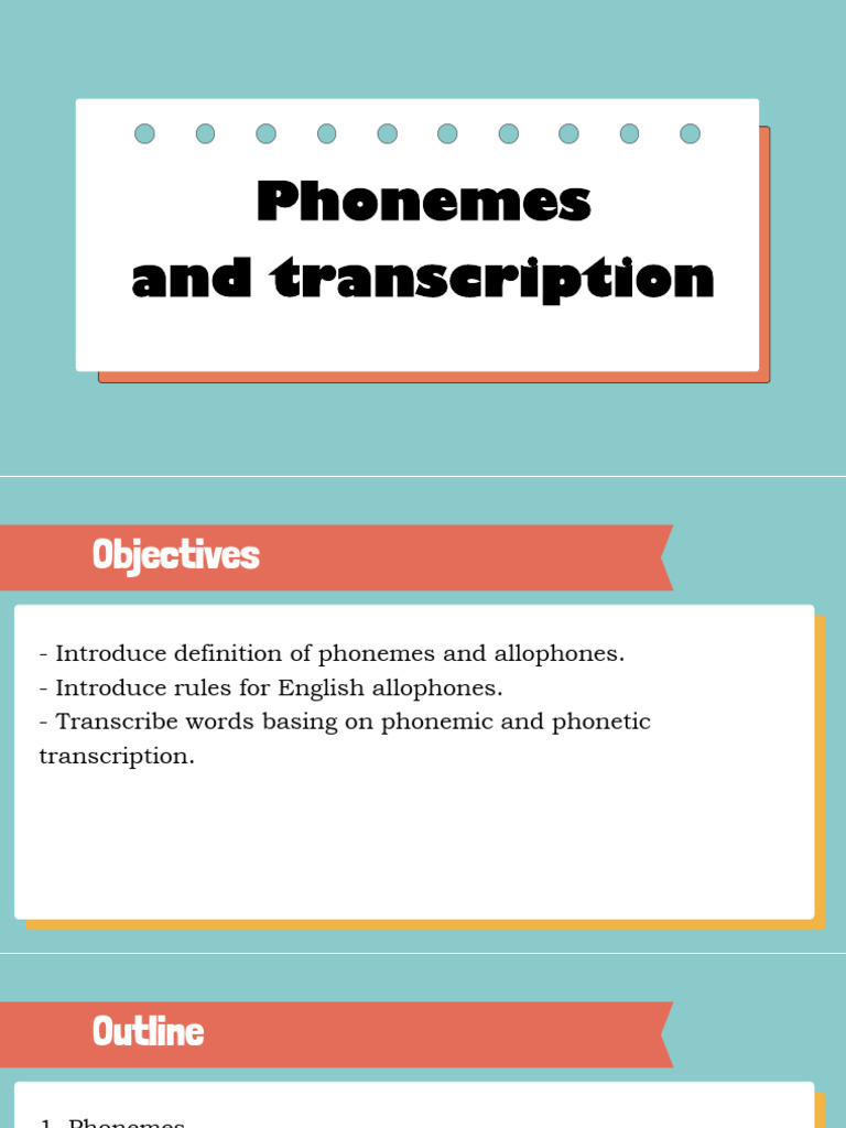 Week 4 - Phonemes and Transcription | PDF | Phoneme | Phonology