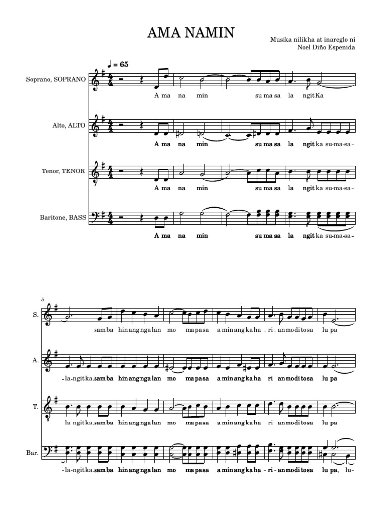 AMA NAMIN SATB by Noel | PDF