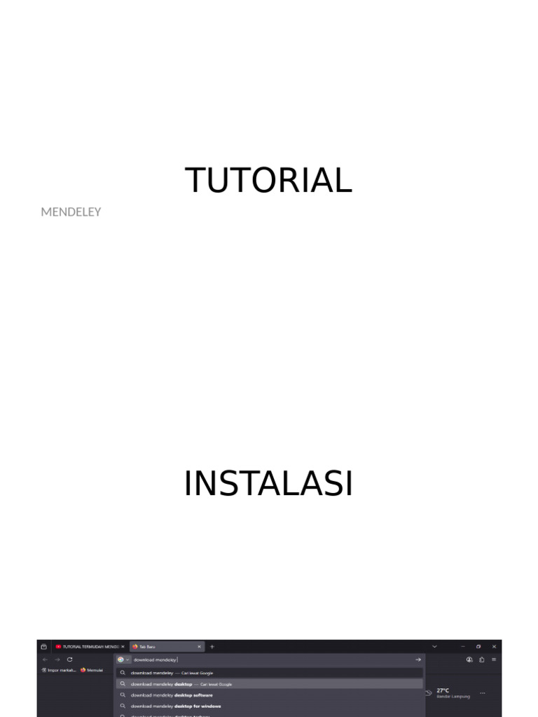 Tutorial Penggunaan Mendeley | PDF