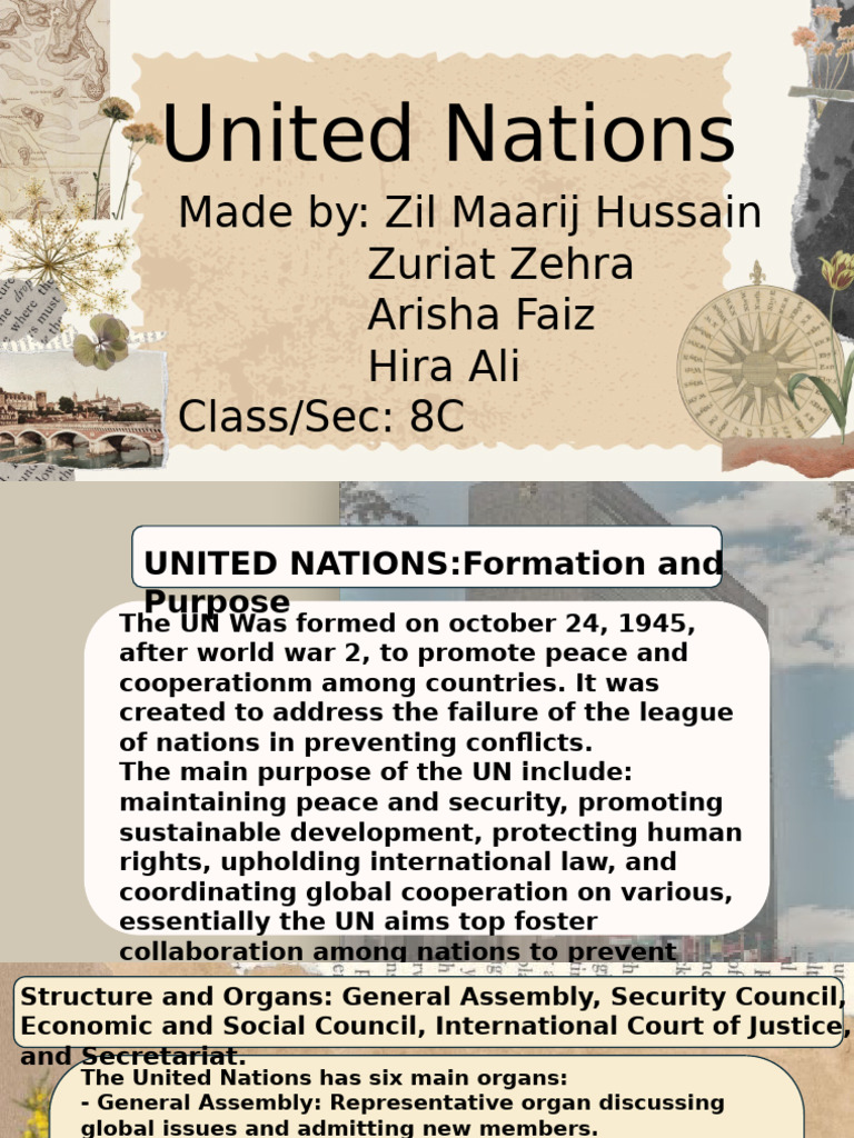 United Nations: Formation and Purpose | PDF | United Nations ...