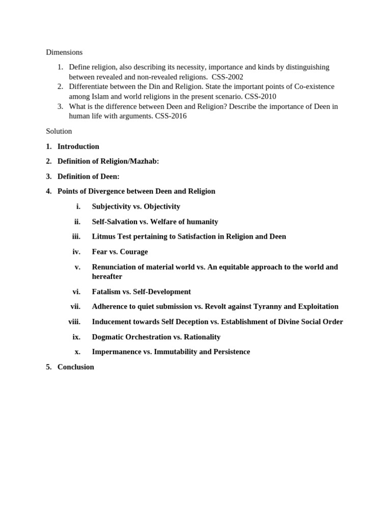 Deen vs. Religion: Key Differences Explained | PDF