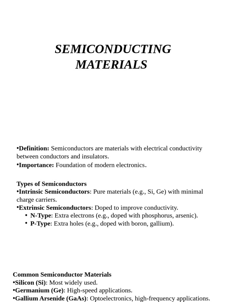 Overview of Semiconducting Materials | PDF | Semiconductors | Band Gap