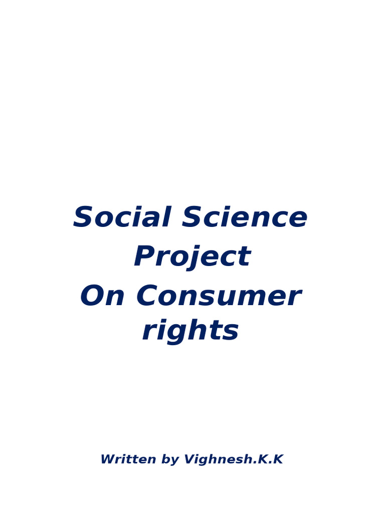 Consumer Rights Project for Class X | PDF