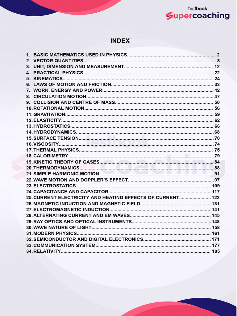 Formula Notes - Physics | PDF | Force | Area