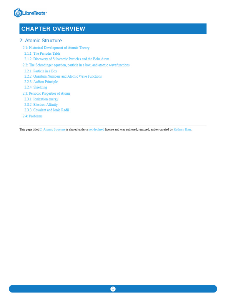 Materi Struktur Atom LibreText | PDF | Atomic Nucleus | Atoms