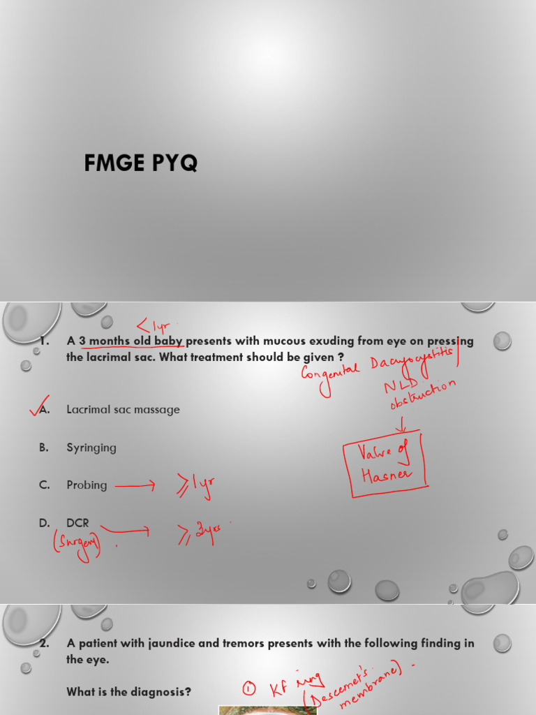 Ophthal PYQ - 230622 - 200716 | PDF | Vision | Medical Specialties