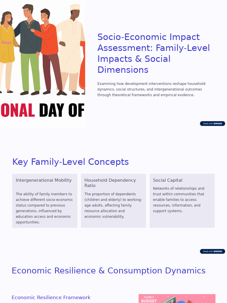 Socio Economic Impact Assessment Family Level Impacts and Social ...
