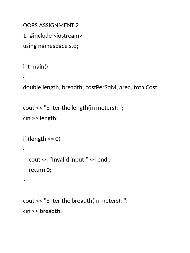 Oops Assignment 2 | PDF