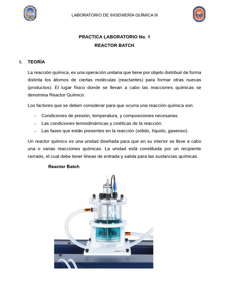 Esterificación en Reactor Batch: Práctica III | PDF | Reacciones ...