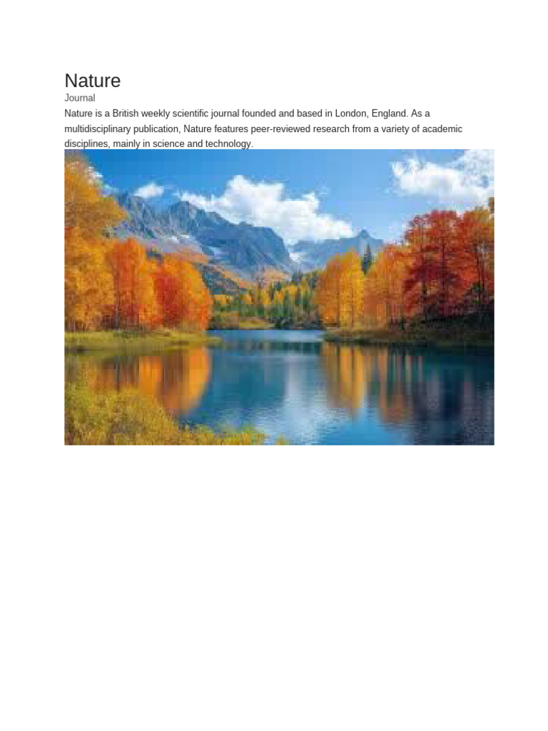 Nature: Journal | PDF