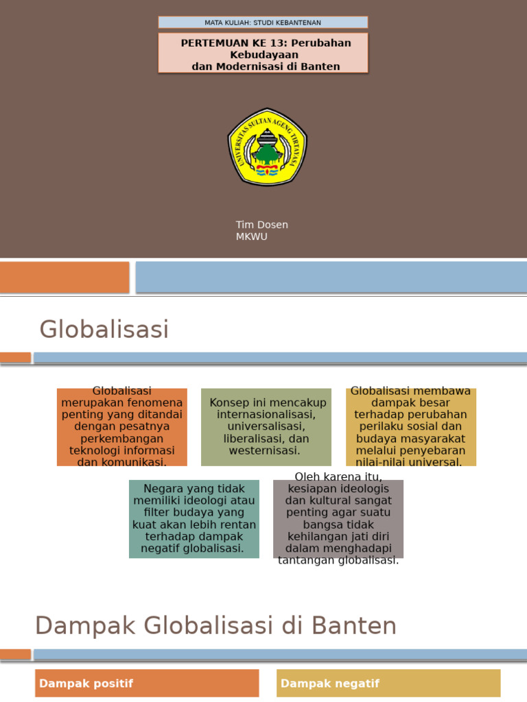 Materi 13 Stuban Perubahan Kebudayaan Dan Modernisasi | PDF