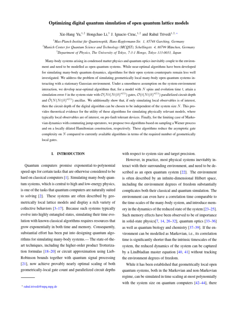 Optimizing Digital Quantum Simulation of Open Quantum Lattice Models ...