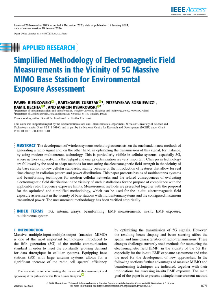 Simplified Methodology of Electromagnetic Field Measurements in The ...