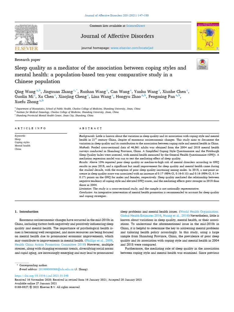 Journal of Affective Disorders | PDF | Mental Health