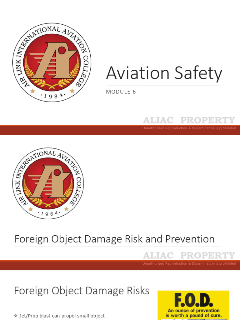 Module 6 Foreign Object Damage | PDF | Foreign Object Damage | Aviation ...