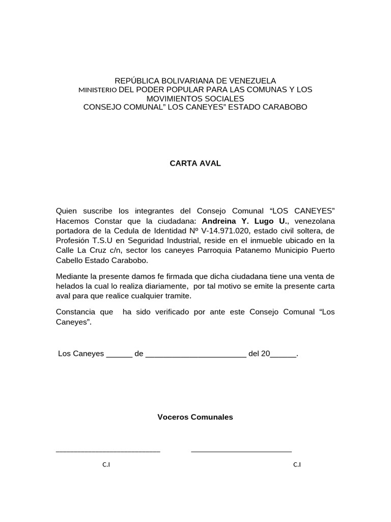 Carta Aval | PDF