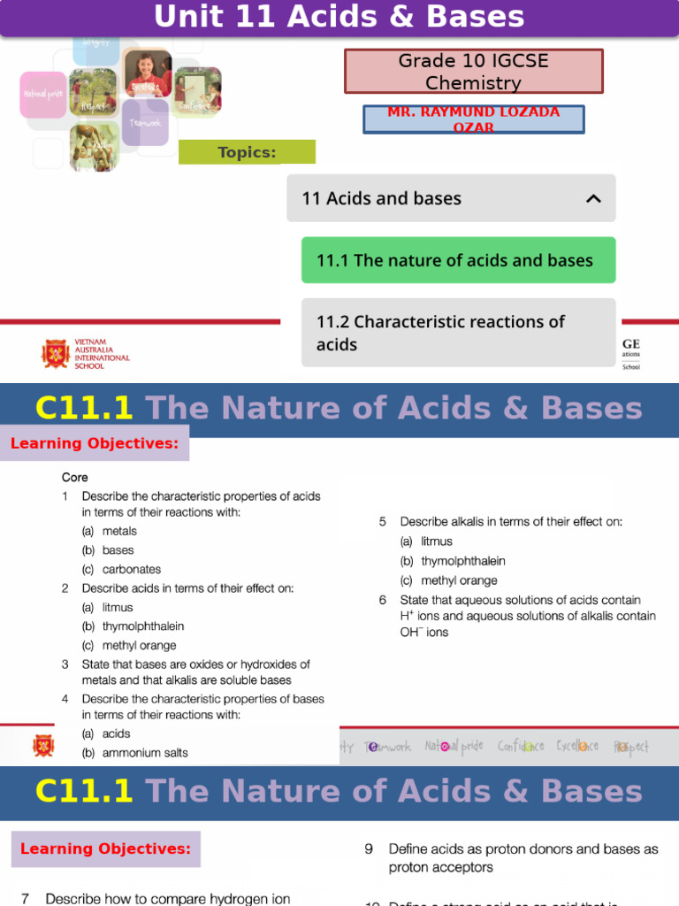 C11.1 The Nature of Acids & Bases | PDF | Ph | Acid