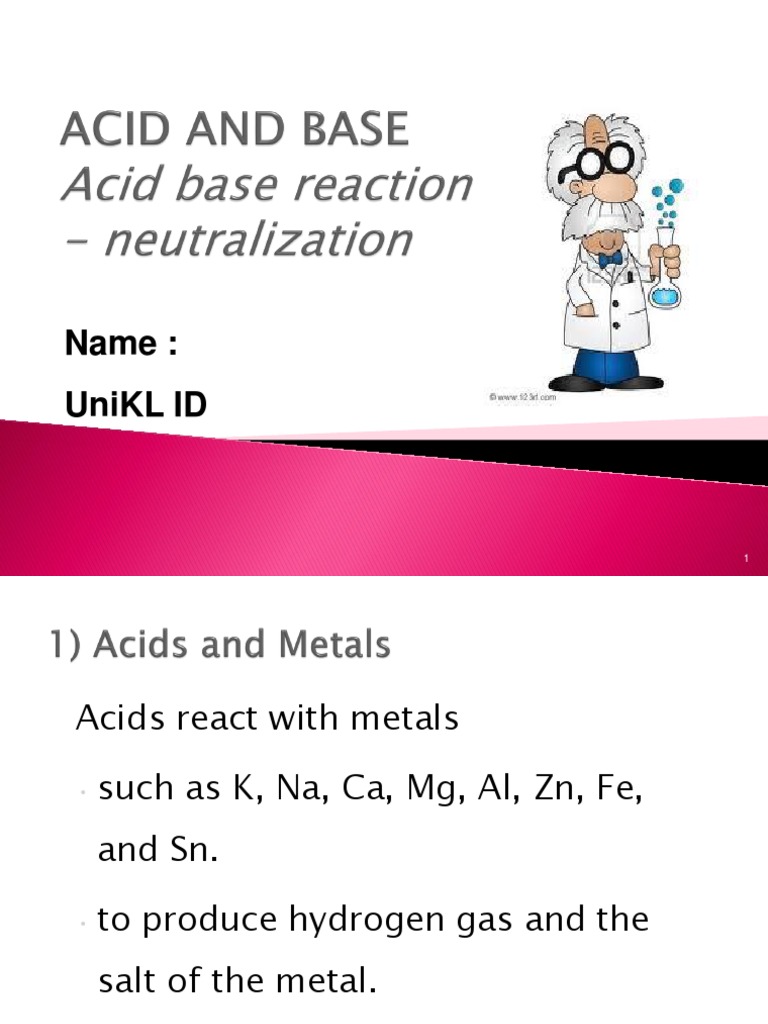 Acid Base - Neutralization | PDF | Titration | Chemistry