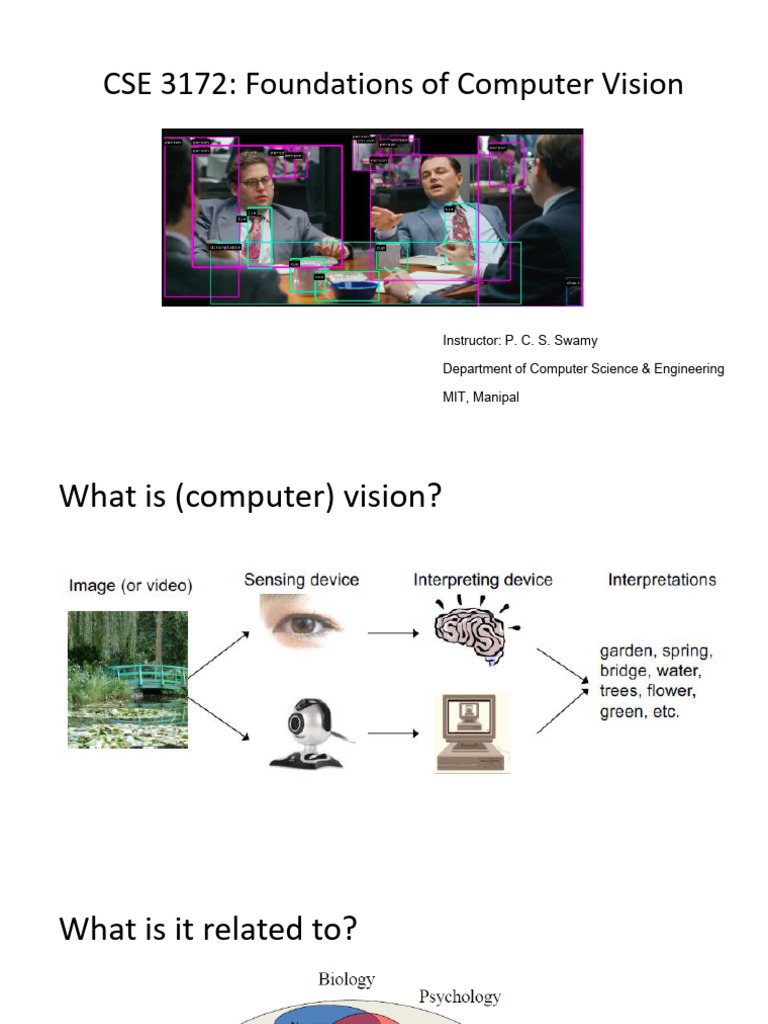 Lecture 01 Introduction | PDF | Computer Vision | Image Segmentation