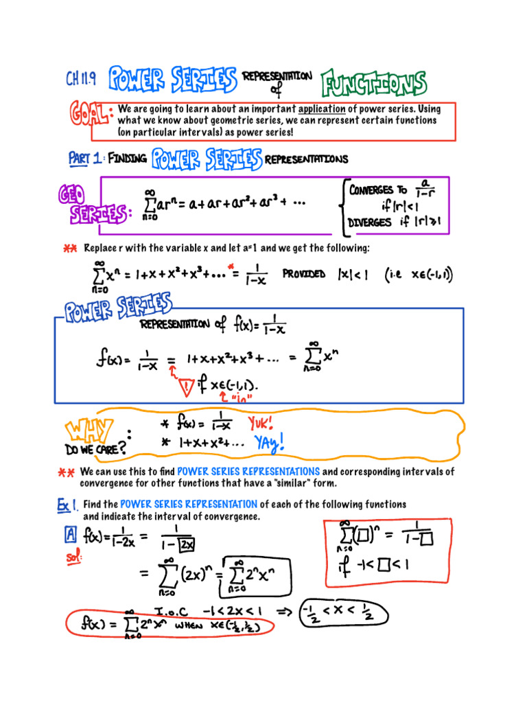 CH 11.9 - Power Series Representations of Functions | PDF | Power ...